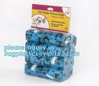 China LED Flashlight Dog Waste Bag Dispenser Holder with Biodegradable Poop Bags 15 Rolls 20 Bags Each for sale