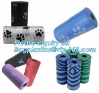 China Biodegradable Dog Poop Bags 30x22cm Vest Handle Pet Waste Bags Roll 15pcs for sale