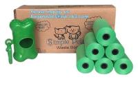 China Biodegradable Dog Poop Bags on Roll 30x22cm 15pcs with Dispenser for Pet Waste for sale