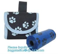 China Biodegradable Dog Poop Bags 30x22cm 15pcs Roll HDPE Pet Waste Bags with Dispenser for sale