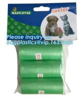 China Biodegradable Dog Poop Bags 15x20 Rolls with Dispenser for Pet Waste Disposal Eco Friendly for sale