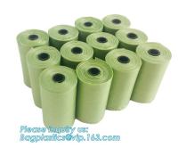 China Biodegradable Dog Poop Bags with Dispenser 15 Rolls 32x22cm Eco Friendly Pet Waste Bags for sale