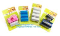China Biodegradable Dog Poop Bags 15 Rolls with Dispenser 32x22cm Eco Friendly Pet Waste Bags for sale