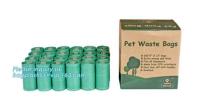 China Compostable Pet Waste Bags 9x13 Inch 15 Mic Thick 120 Count Eco Friendly Dog Poop Bags with Handle for sale