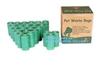 China Compostable Pet Waste Bags 9x13 Inch 15 Mic Thick 120 Count Eco Friendly Dog Poop Bags with Handle for sale