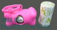 China Disposable Dog Poop Mittens with Handles 15x27cm HDPE 20MIC Pet Waste Bags 100pcs per Roll for sale