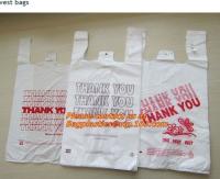 China Custom Printed HDPE T Shirt Bags with Gusset 8x12x4 Inch for Retail and Grocery Use for sale