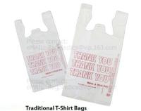 China Wholesale High Density Plastic T-Shirt Bags 1/6 Barrel Grocery Carrier Bags for sale