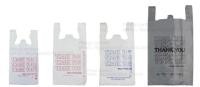 China Wholesale High Density Plastic T-Shirt Bags 1/6 Barrel Grocery Carry Out Bags for sale