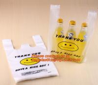 China 100 Compostable Biodegradable T-Shirt Shopping Bags Heavy Duty Holds 25 lbs for Grocery Trash for sale