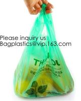 China Biodegradable Compostable T-Shirt Bags 350 Pack HDPE Plastic Grocery Shopping Bags for sale