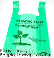 China Biodegradable Compostable T-Shirt Bags 350 Pack HDPE Plastic Grocery Shopping Bags for sale