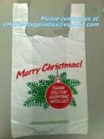 China Biodegradable HDPE T-Shirt Shopping Bags 350 Pack Pre-Printed Thank You Retail Bags Compostable for sale