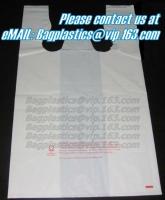 China Biodegradable HDPE T-Shirt Shopping Bags 350 Pack Pre-Printed Thank You Retail Bags Compostable for sale
