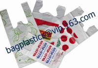 China Biodegradable HDPE T-Shirt Shopping Bags 350 Pack Pre-Printed Thank You Retail Bags Compostable for sale