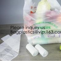 China GREEN Biodegradable Corn Starch Carry Bags 75 Pack 100% Compostable Grocery Shopping T-Shirt Bags for sale
