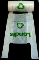 China Biodegradable Compostable T-Shirt Shopping Bags 350 Count Strong Eco Friendly Plastic Grocery Bags for sale