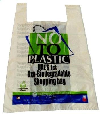 China OXO-Biodegradable Heavy Duty Grocery Bag 75 Count Compostable Shopping T-Shirt Bag for sale