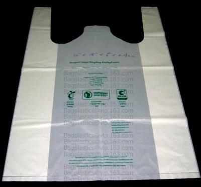 China Starch Biodegradable T Shirt Bags PLA PBAT 100% Compostable 3-96 Gallon Custom for sale