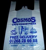 China 100% Compostable T-Shirt Shopping Bags 25lb Capacity PLA PBAT Biodegradable for sale