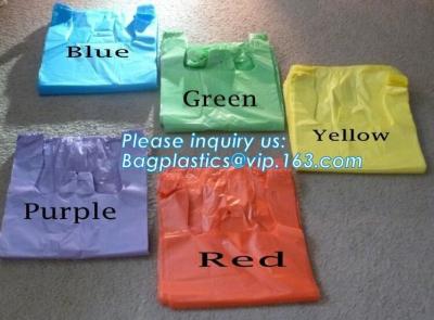 China Biodegradable Compostable T-Shirt Shopping Bags 20x22 Inch 0.012mm Thick 100 Count for sale