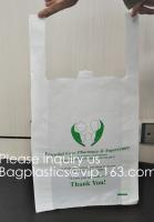 China 100% Biodegradable Compostable T-Shirt Shopping Bags 48x52cm 0.05mm Custom Logo for sale
