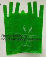 China 100% Biodegradable Compostable T-Shirt Shopping Bags 48x52cm 0.05mm Custom Logo for sale