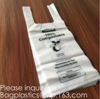 China Biodegradable T-Shirt Shopping Bags 48x52cm 8kg Capacity Compostable PLA PBAT for sale