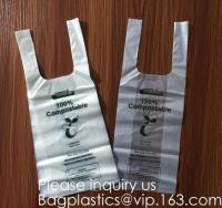 China Biodegradable T-Shirt Shopping Bags 48x52cm 8kg Capacity Compostable PLA PBAT for sale