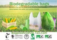 China 100% Biodegradable Compostable T-Shirt Shopping Bags 48x52cm 0.05mm Custom Logo for sale
