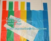 China 100% Biodegradable Compostable T-Shirt Shopping Bags 48x52cm 0.05mm Custom Logo for sale