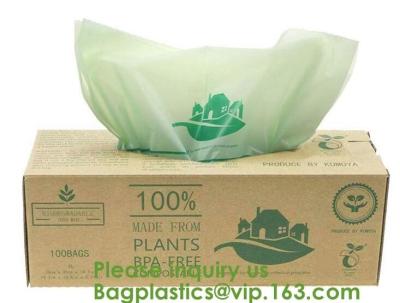China 100% Biodegradable Compostable Trash Bags 5L-240L PBAT PLA Food Waste Bags for sale