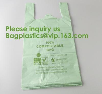 China 100% Biodegradable Compostable T-Shirt Handle Garbage Bags 13 Gallon Heavy Duty Trash Bags for sale