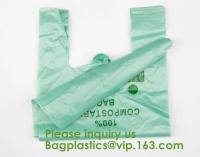 China 100% Biodegradable Compostable T-Shirt Handle Garbage Bags 13 Gallon Heavy Duty Trash Bags for sale