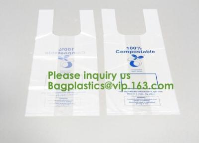 China 100% Biodegradable Compostable PLA T-Shirt Shopping Bags 48x52cm Custom Printed for sale