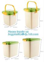 China 3 Piece Airtight Pet Food Storage Container Set 20kg 53L PP Plastic with Wheels for sale