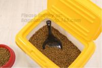 China Plastic Pet Food Storage Container 20kg 53L Airtight Canister with Lid and Scoop for sale