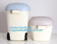 China Plastic Pet Food Container 50L Large Dog Cat Animal Storage Bin with Airtight Lid 30L for sale