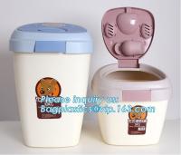 China Plastic Pet Food Container 50L Large Dog Cat Animal Storage Bin with Airtight Lid 30L for sale
