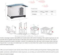 China Waterproof Plastic Outdoor Dog House Kennel for Large Dogs 53L 2.2kg Durable Pet Shelter for sale