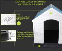 China Eco-Friendly Folding Plastic Dog House Outdoor Pet House Removable 53L for sale