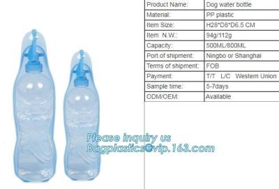 China Portable Pet Dog Travel Water Bottle 500ml Food Grade Silicone Outdoor Walking Feeder for sale