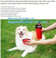 China Portable Dog Water Bottle 13x9x5.5cm Food Grade Silicone Travel Pet Dispenser for sale