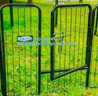 China Steel Dog Cage 8 Panel Metal Fence Run Garden 60cm Height Easy Assembly Single Door for sale