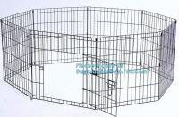 China Steel Dog Cage 8 Panel Metal Fence Run Garden 60cm Height Easy Assembly Single Door for sale