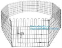 China Steel Dog Cage 8 Panel Metal Fence Run Garden 60cm Height Easy Assembly Single Door for sale