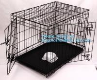 China Scratch Resistant Foldable Steel Dog Kennel Cage with Plastic Tray 60cm for sale