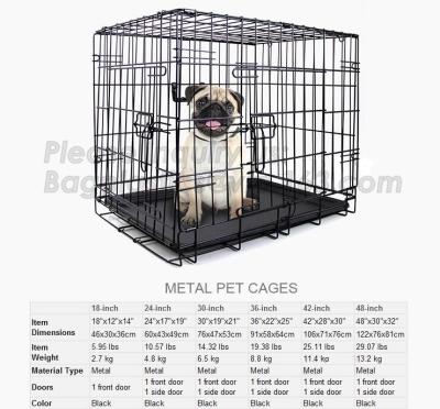 China Wholesale Heavy Duty Stainless Steel Dog Cage Large Double Foldable Kennel 60cm for sale