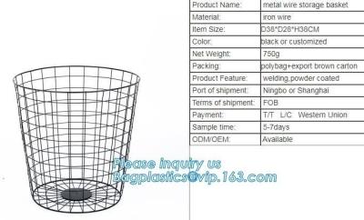 China Wholesale Decorative Metal Wire Storage Basket with Hanging Design for Laundry and Fruit for sale