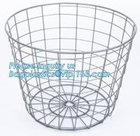 China Decorative Metal Wire Storage Basket with Removable Fabric Liner Hanging Laundry Organizer 30x30x40cm for sale